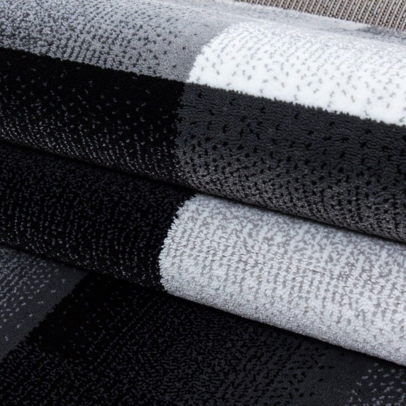 Geometric Rug Modern Black Grey Pattern Carpet Living Room Hall Mats S ...