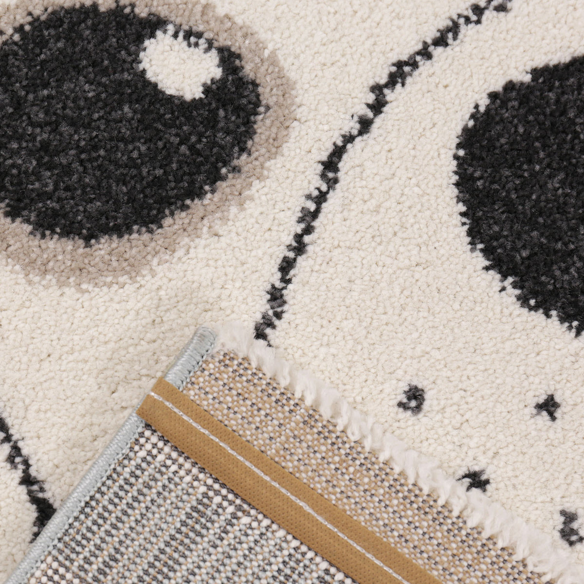 Kids Animal Rug Grey White Cream Beige Dog Pattern Playroom Mat Baby R ...