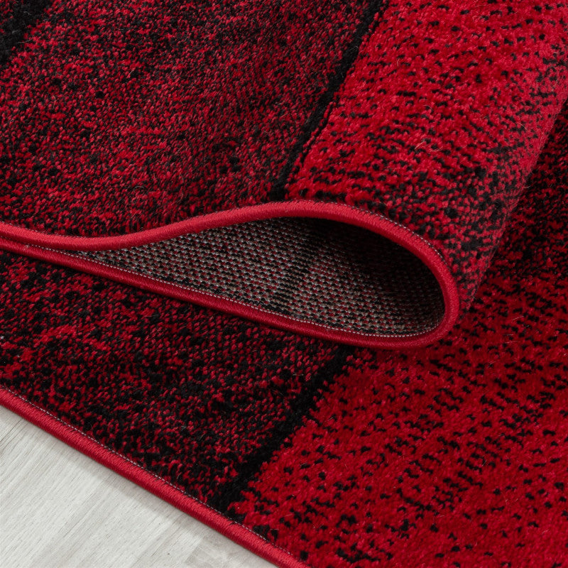 Red and Black Rug Modern Brick Wall Design Mat Small Large Bedroom Flo ...